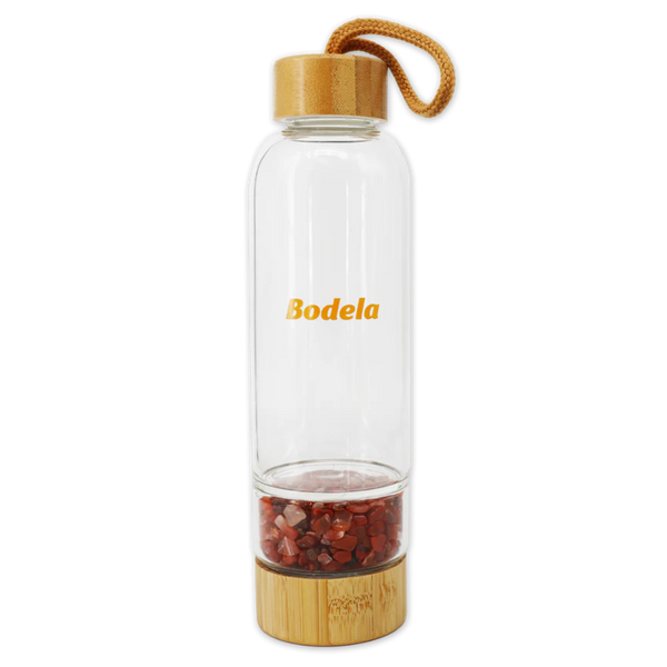 Red Agate Glass Water Bottle - Bodela